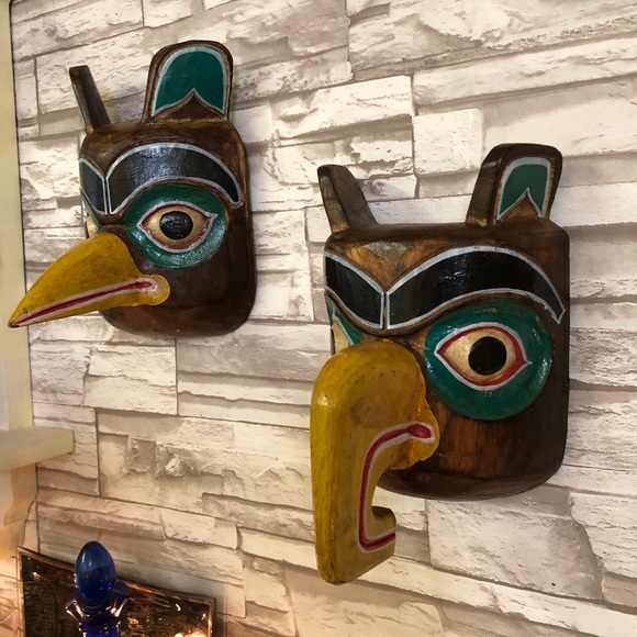 Wall Decor | Pair Of Northwest Native Cedar Masks Wall Art | Poshmark